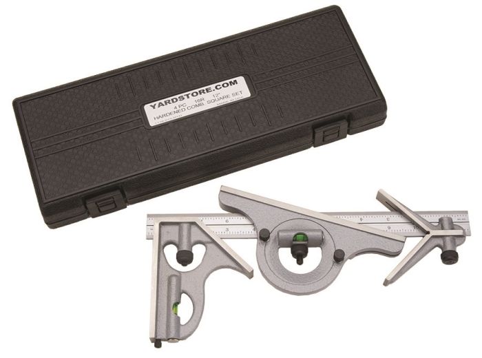 4 Piece 12" Combination Square with Black Case