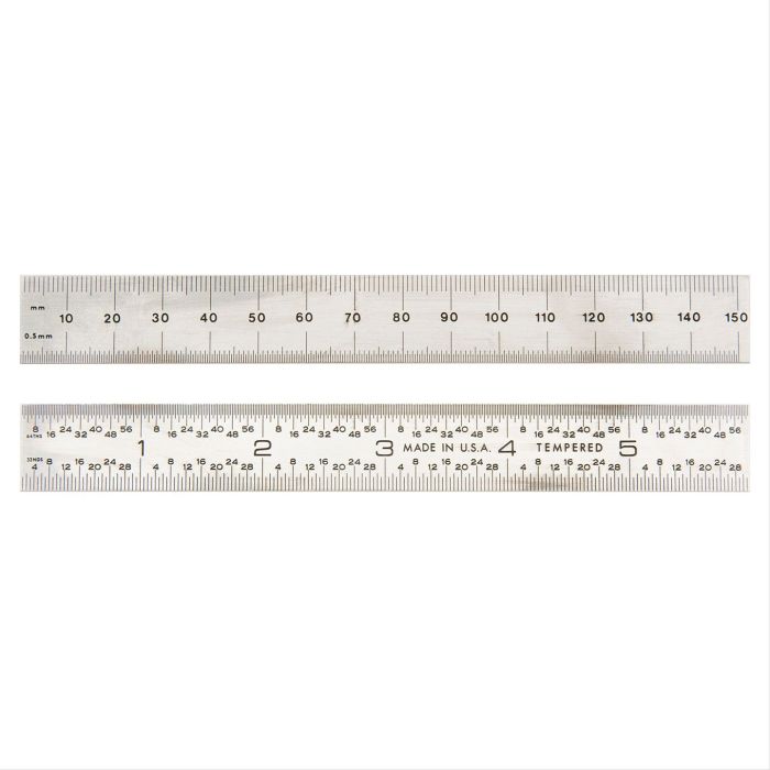 24" Rigid E/M 32nds, 64ths & 0.5mm, mm Cosmetic Imperfection Scale (Silver)