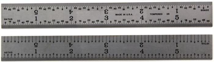 6" Rigid Scale 3R 64ths/32nds & 50ths/10ths (Silver)