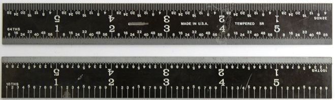 6" Rigid Scale 5R 32nds/64ths & 10ths/100ths (Black)